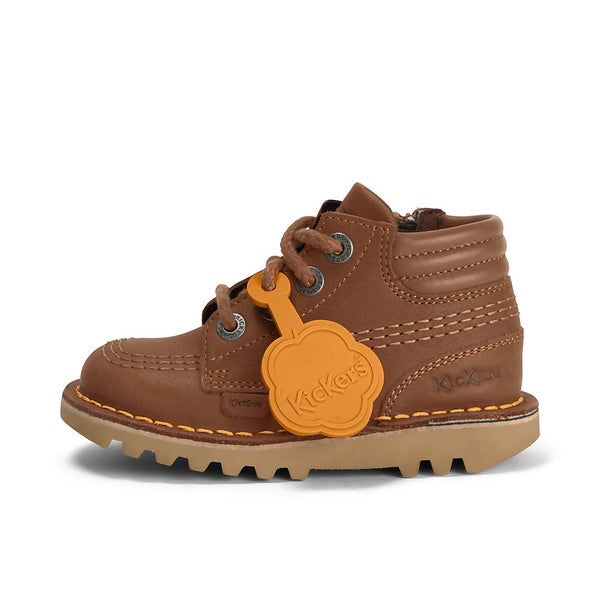 Infant Boys Kick Hi Padded Leather Tan | Kickers