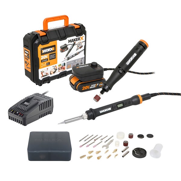 Worx Wx988 20v 2 0ah Makerx Cordless Rotary Tool And Soldering Iron