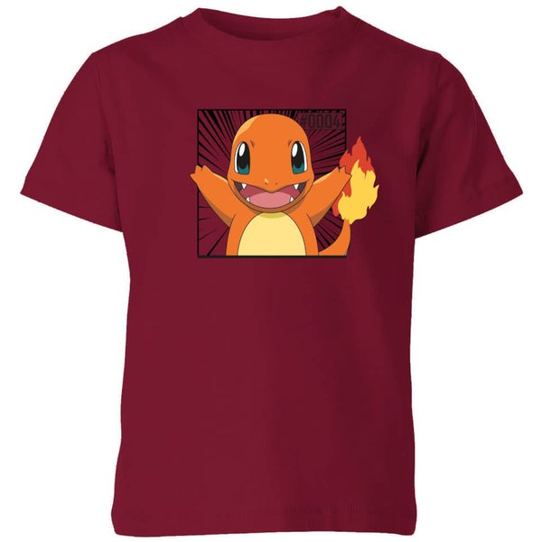 Pokémon Pokédex Charmander #0004 Kids' T-Shirt - Burgundy Clothing ...