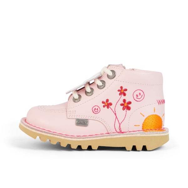Infant Girls Kick Hi Happy Boots Leather Pink | Kickers