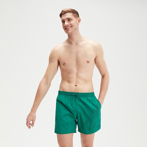 Men's Hyper Boom Logo 16" Swim Shorts Green/Black | Speedo