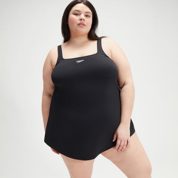 Women's Plus Size Swim Dress Black | Speedo
