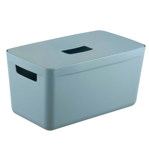 Inabox Home Storage Box & Lid - 8L - Cottage Blue | Homebase