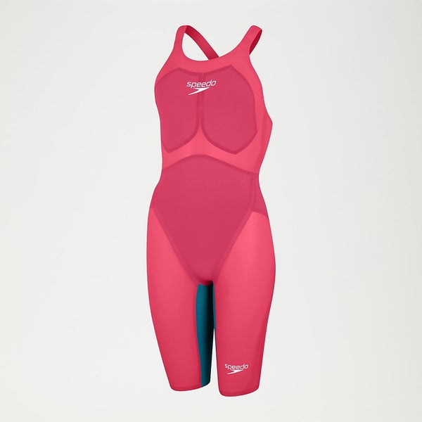 Womens Fastskin LZR Pure Valor Openback Kneeskin Red/Teal | Speedo