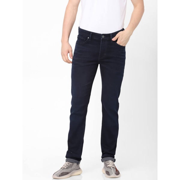 Navy Blue Slim Fit Stretchable Jeans (BOVERDYEIN25) | Celio
