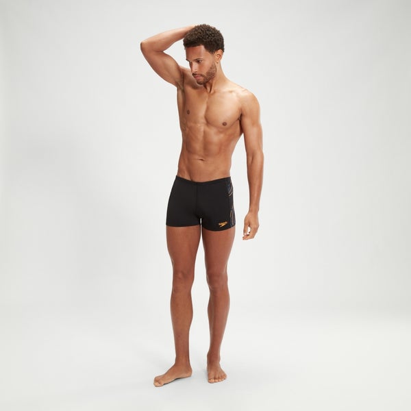 Men's Tech Panel Aquashort Black/Orange | Speedo