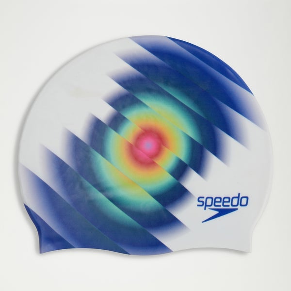 Adult Digital Printed Cap White/Blue | Speedo