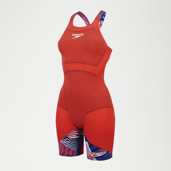 Girls Fastskin Junior LZR Ignite Kneeskin Red/Blue/White | Speedo