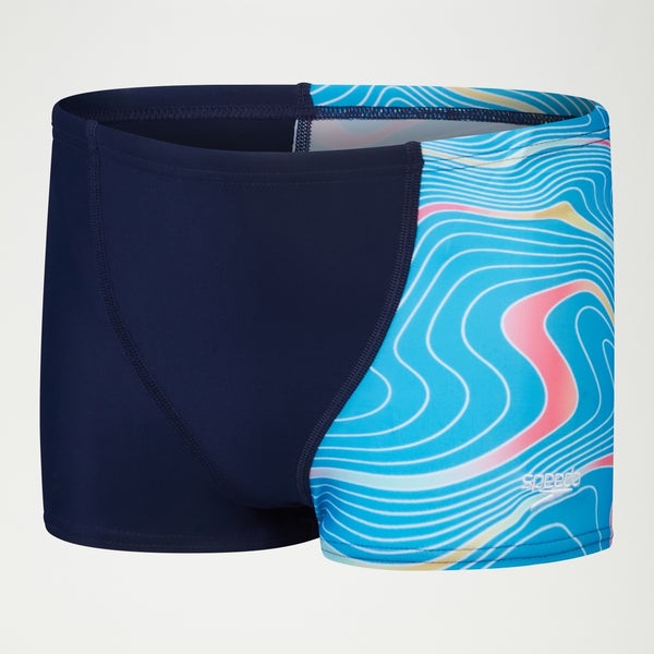 Boys Digital Allover V-cut Aquashort Navy/Blue | Speedo