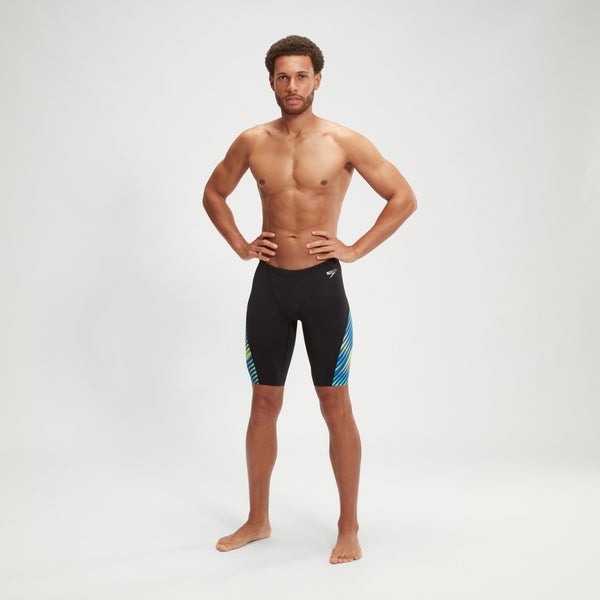Men's Allover Digital V-Cut Jammer Black/Blue | Speedo
