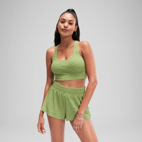 FLU3NTE Terry Crop Top Green | Speedo