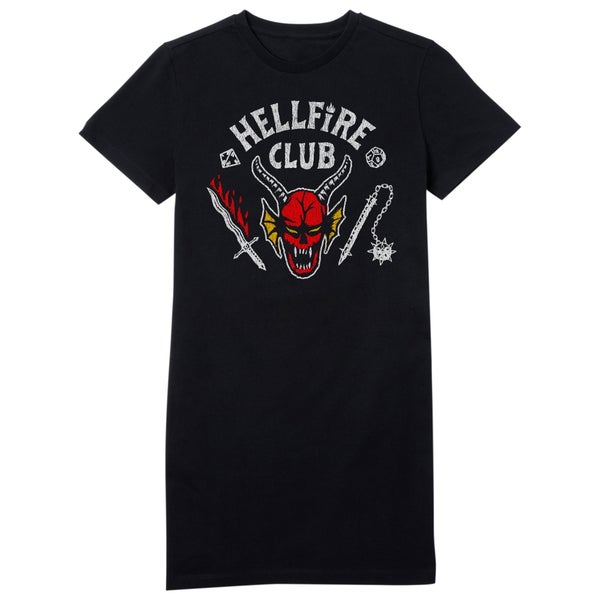 Stranger Things Hellfire Club Vintage Women's T-Shirt Dress - Black ...