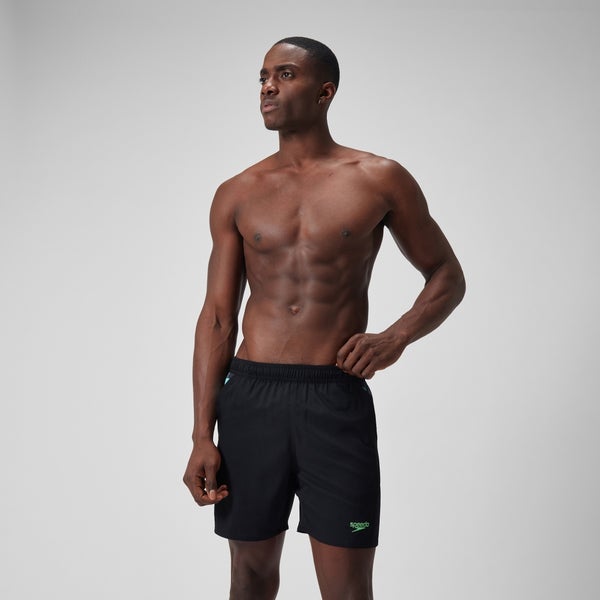 Men's Xpress Lite Panel 16" Swim Shorts Black/Grey | Speedo