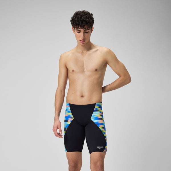 Men's Club Training Allover Digital V-Cut Jammer Blue/Yellow | Speedo