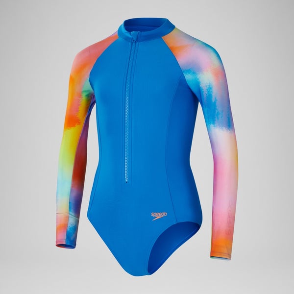 Girls' Long Sleeve Swimsuit Blue | Speedo