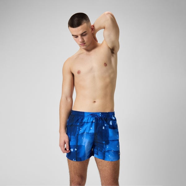 Men's Digital Printed Leisure 14" Swim Shorts Blue | Speedo