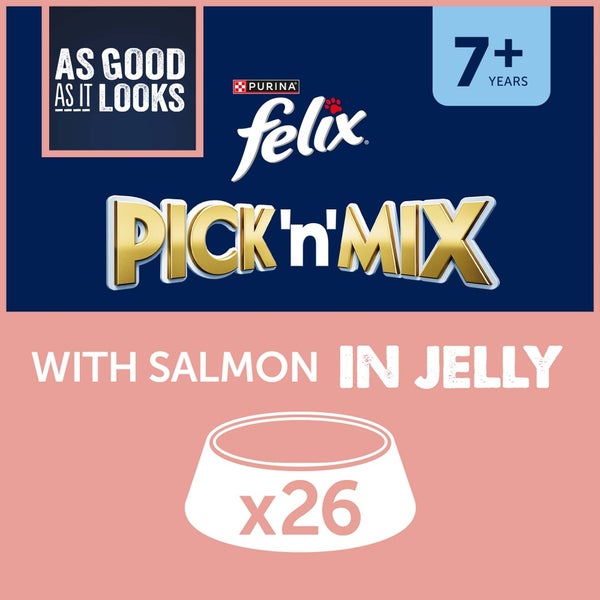 Felix Senior As Good As It Looks Wet Cat Food with Salmon in Jelly ...