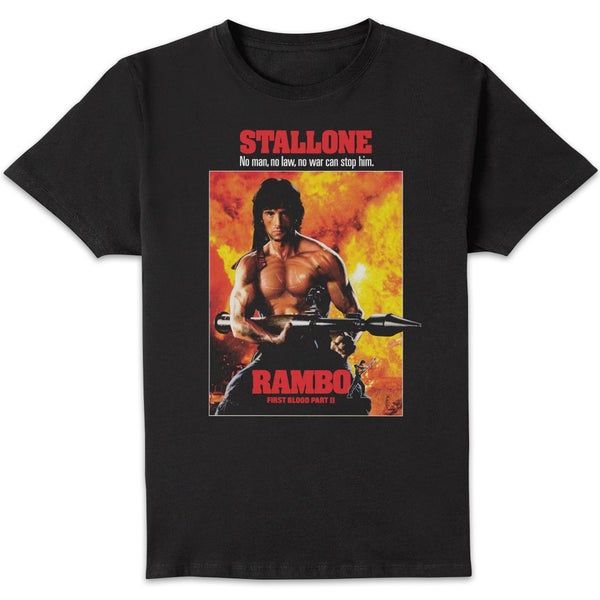 Rambo First Blood Part II Classic Poster Unisex T-Shirt - Black ...