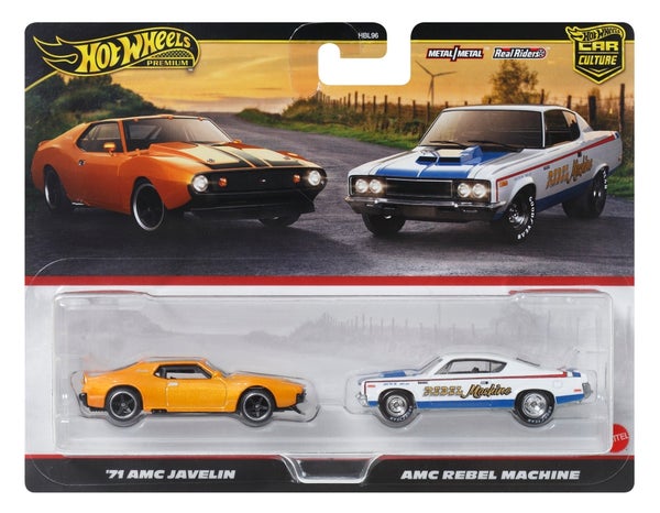 Hot Wheels Premium 2-Pack 2025 Mix 1 71 AMC Javelin & AMC Rebel Machine ...