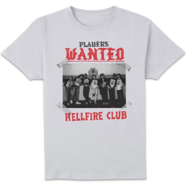 Stranger Things Hellfire Club Players Wanted Unisex T-Shirt - White ...