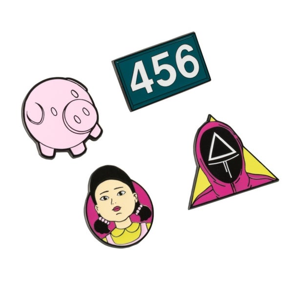 Squid Game 4 Pin Set Gifts - Zavvi UK
