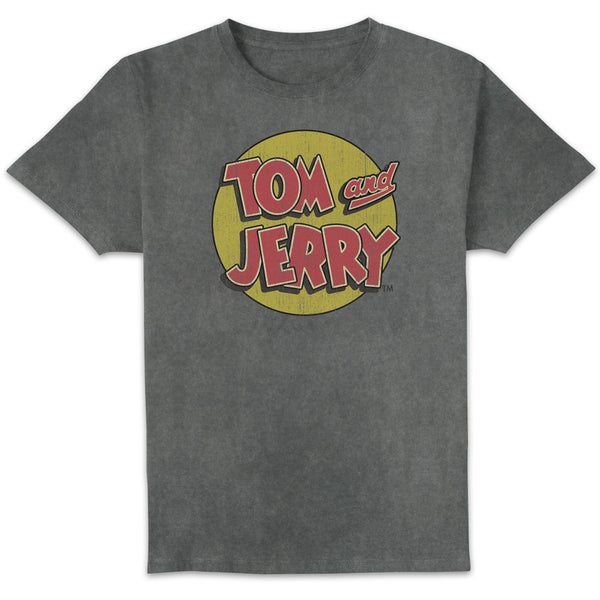 Tom & Jerry Vintage Logo Unisex T-Shirt - Black Acid Wash Clothing ...