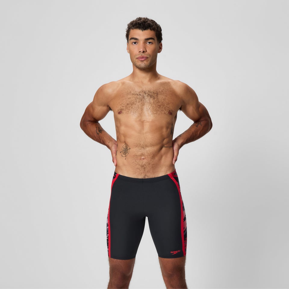 Men's Hyperboom Splice Jammer Black/Red | Speedo UK