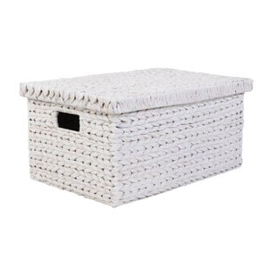 Small white storage box with lid online