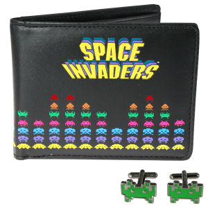 Space Invaders Wallet and Cufflink Set - IWOOT UK