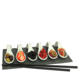 Natural Living 7 Piece Slate Tapas Set - IWOOT UK