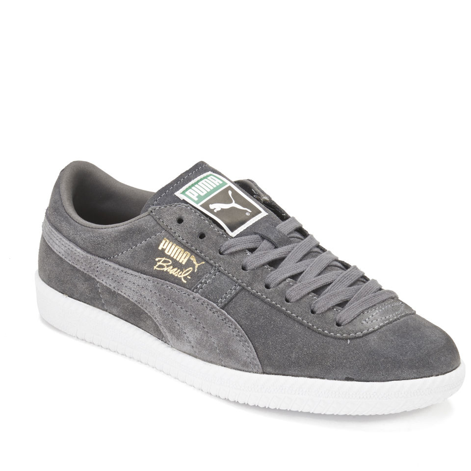 Puma Men s Brasil Suede Trainers Steel Grey Allsole