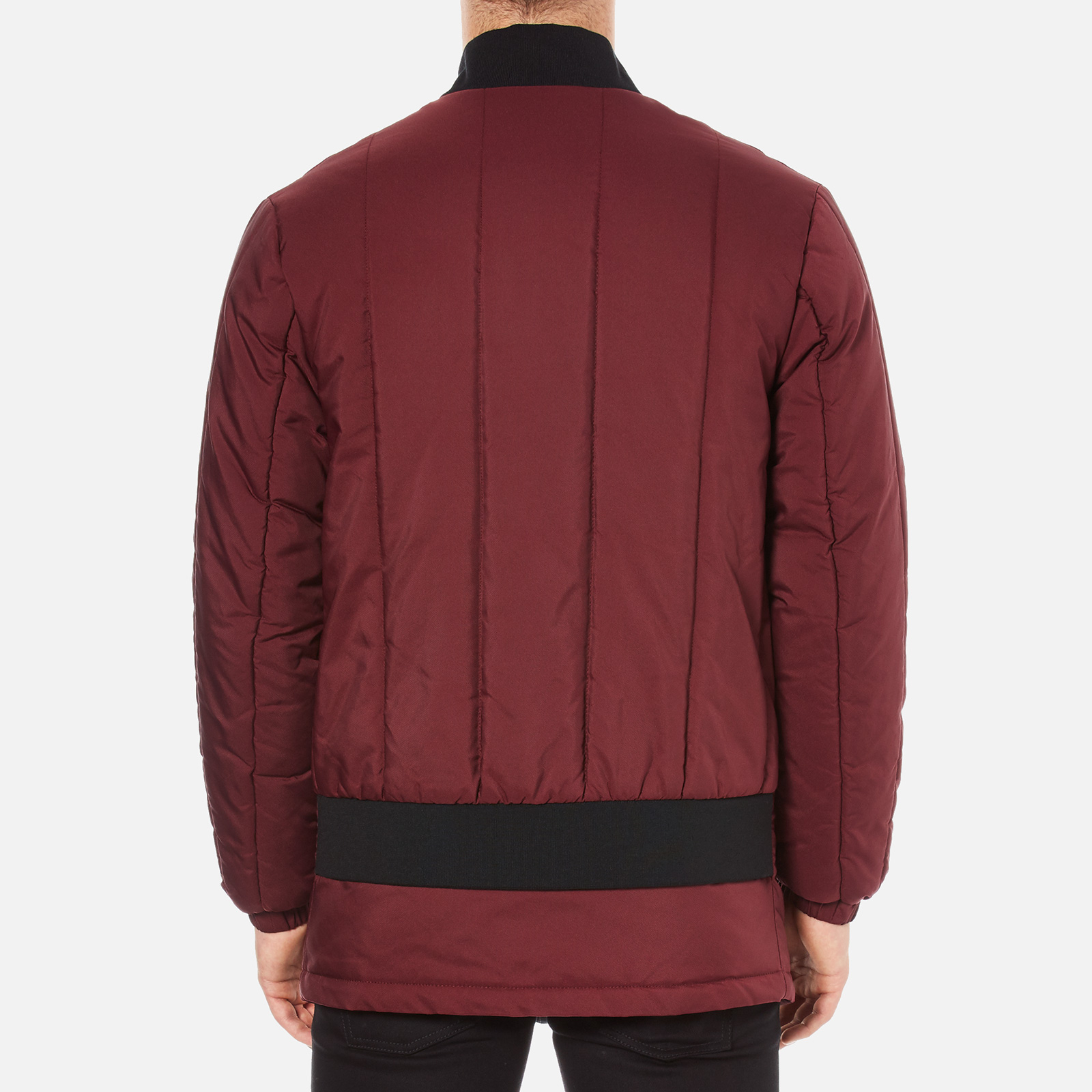 McQ Alexander McQueen Men's Hybrid Bomber Jacket - Burgundy McQ Alexander McQueen Men's Hybrid Bomber Jacket - Burgundy