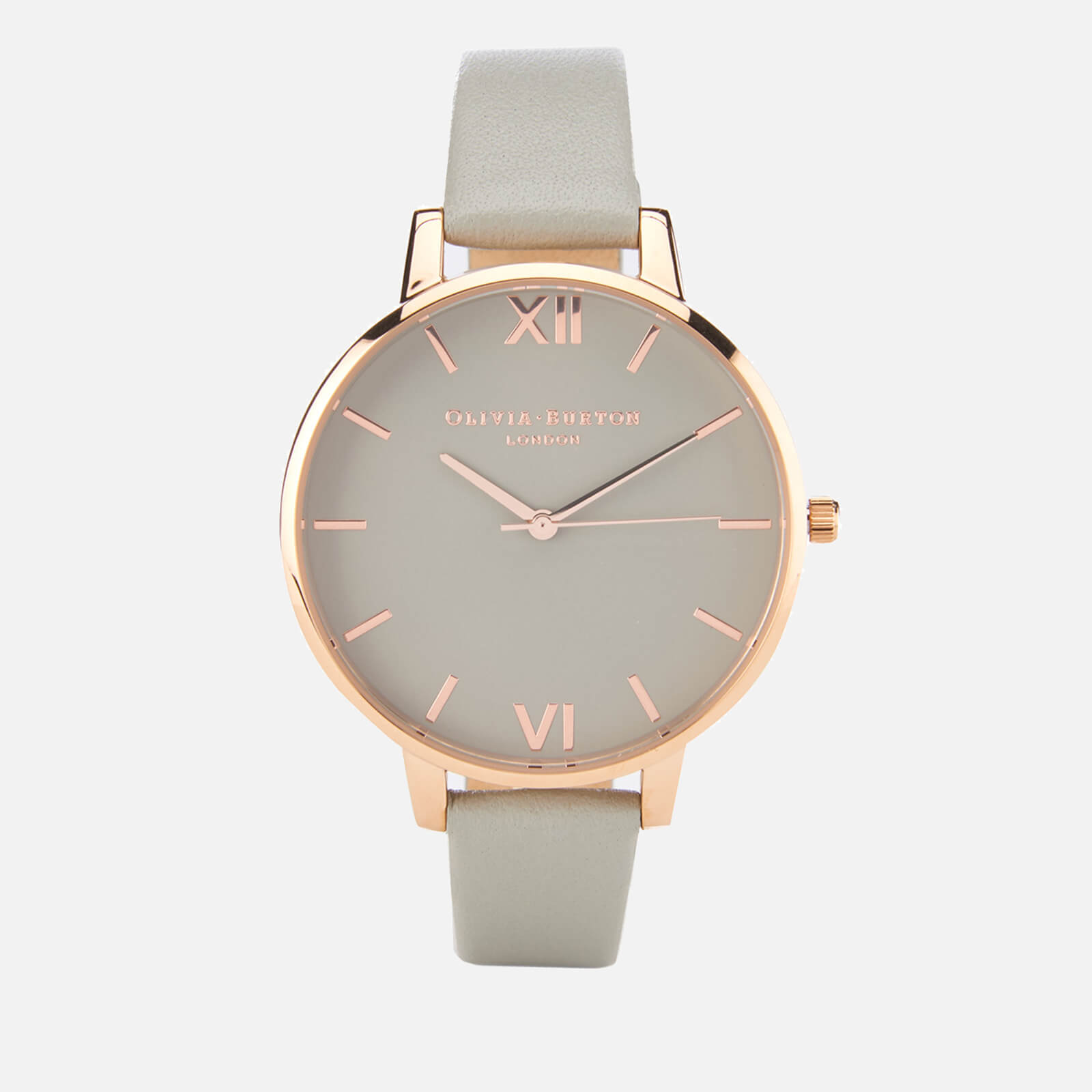 Olivia Burton Women's Big Dial Grey and Rose Gold Watch - Rose Gold ...