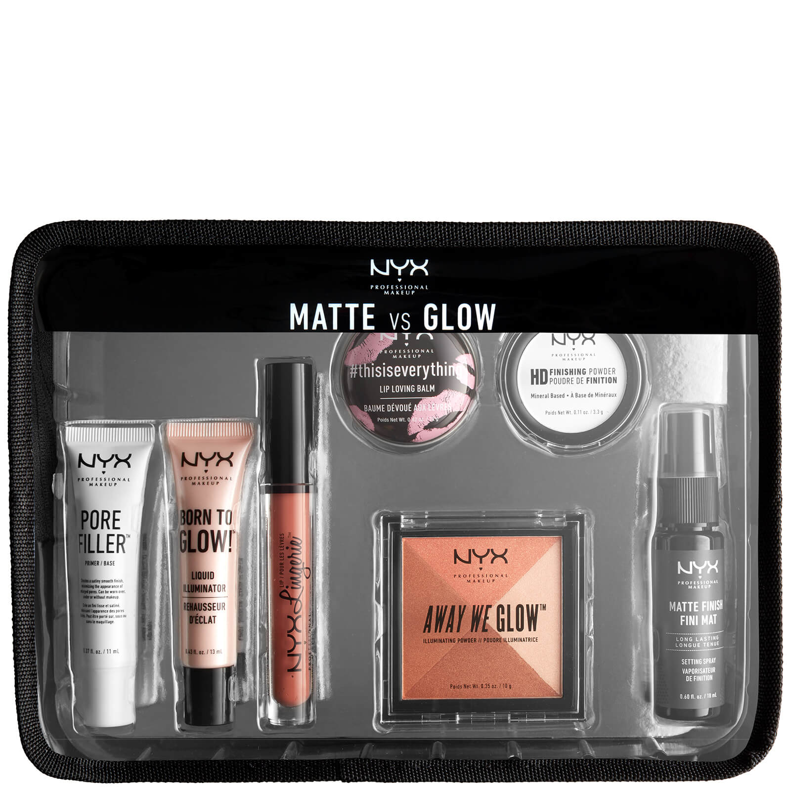 NYX Professional Makeup Jet Set Travel Kit - Matte VS Glow | Cult Beauty