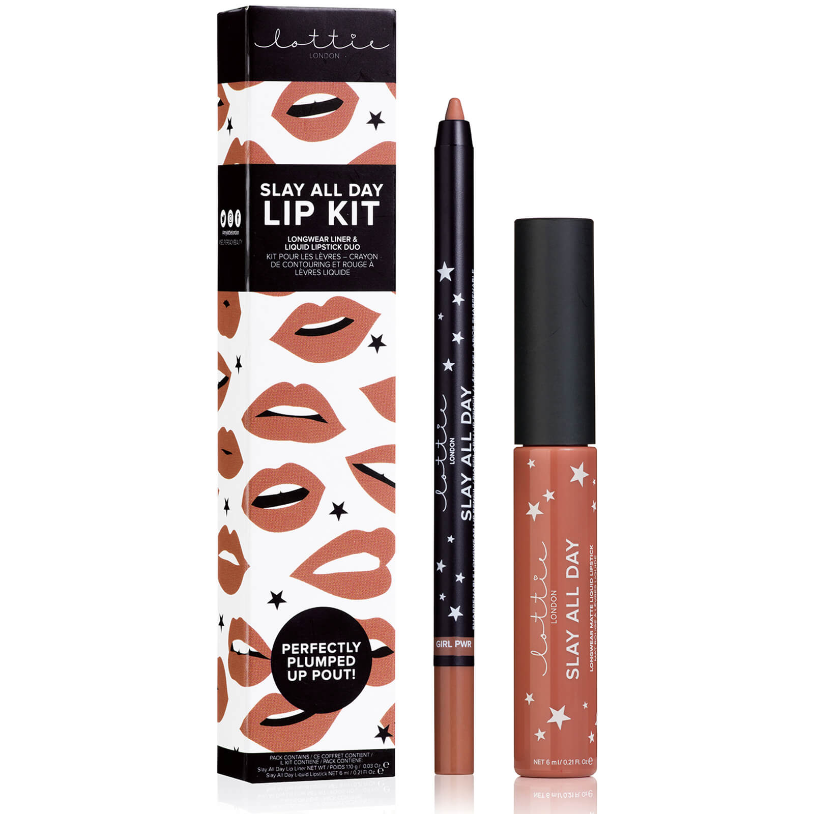 Lottie London Slay All Day Lip Kit (Various Shades) | LOOKFANTASTIC