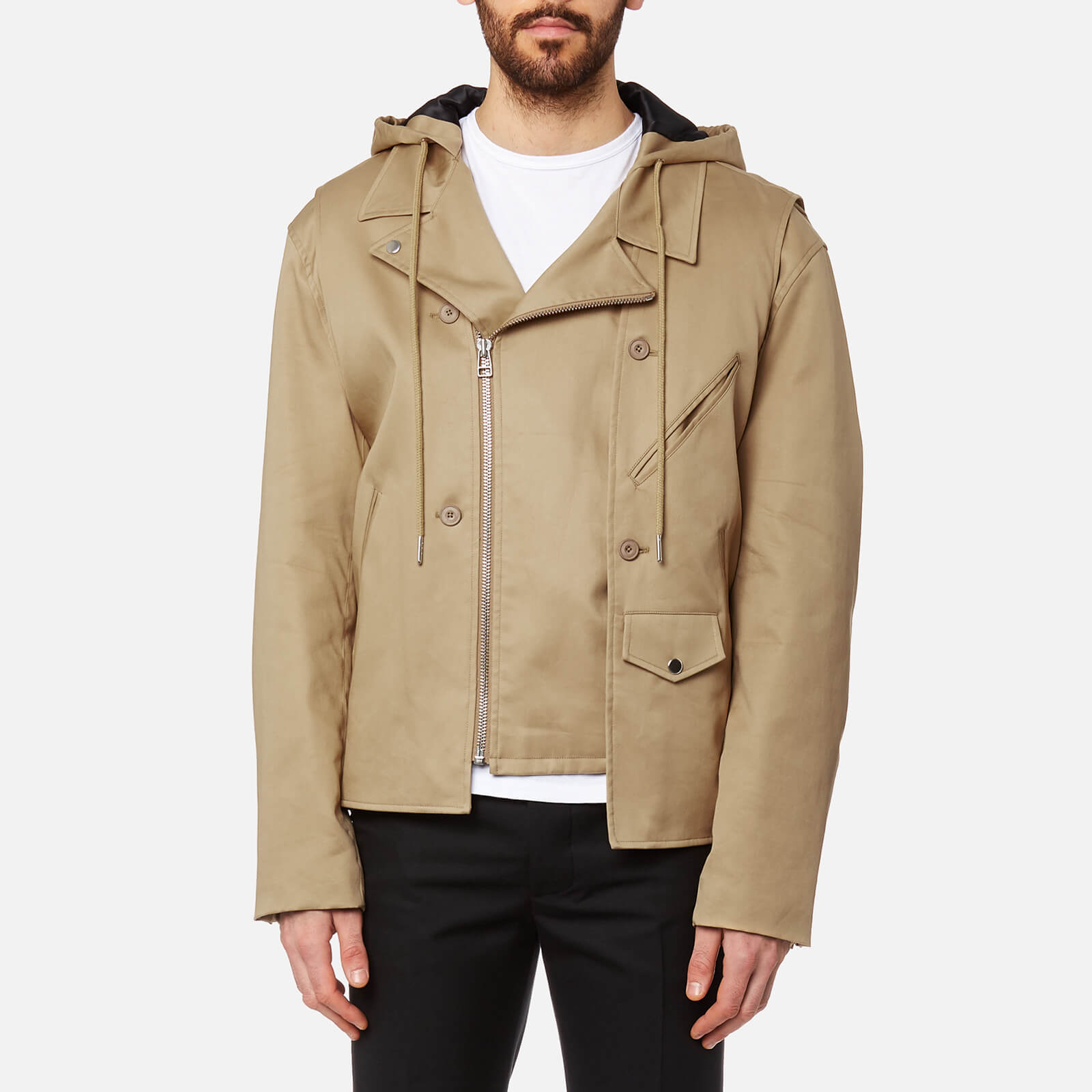 Helmut Lang Men's Light Buildout Moto Jacket - Khaki | Coggles