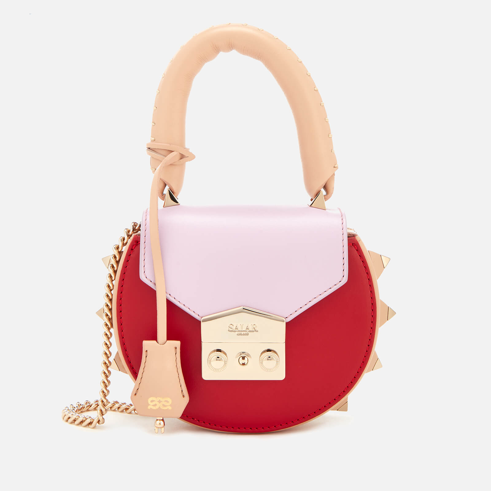 SALAR Women's Mimi Mini Multi Cross Body Bag - Cream/Lilac/Red | Coggles