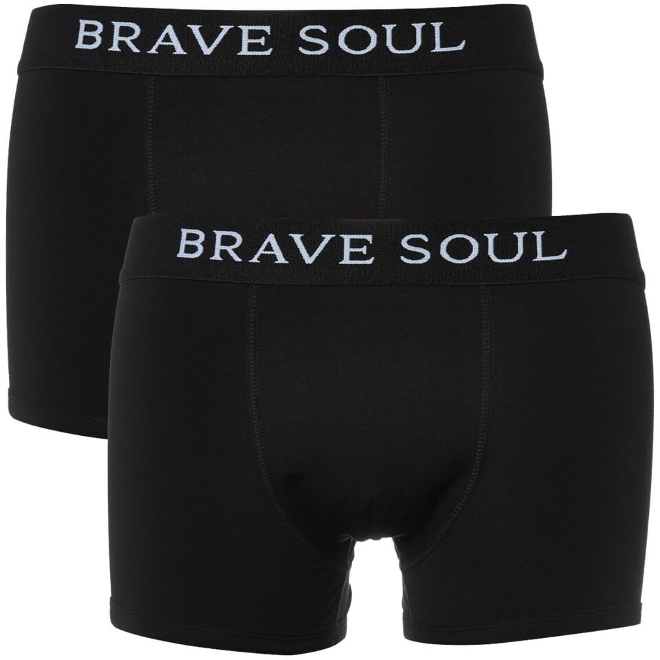 Brave Soul Men's Joshua 2-Pack Boxers - Black - S - Black | Zavvi UK