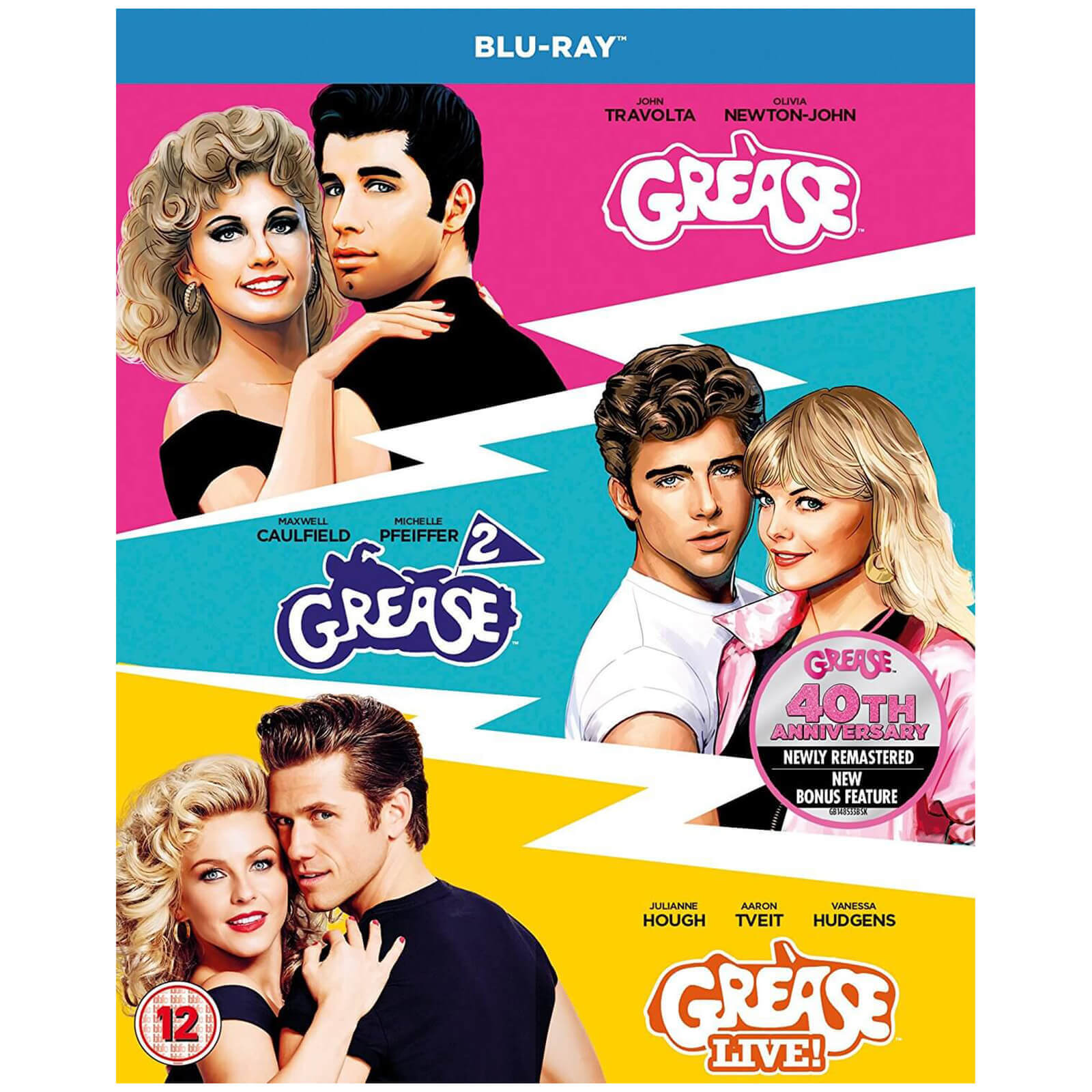 Grease 40th Anniversary Triple (Grease, Grease 2, Grease Live) | Zavvi UK