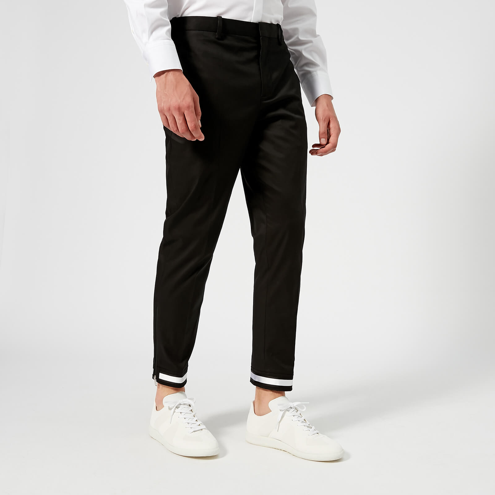 Neil Barrett Men's Cuff Taping Side Zip Pants - Black/White | Coggles