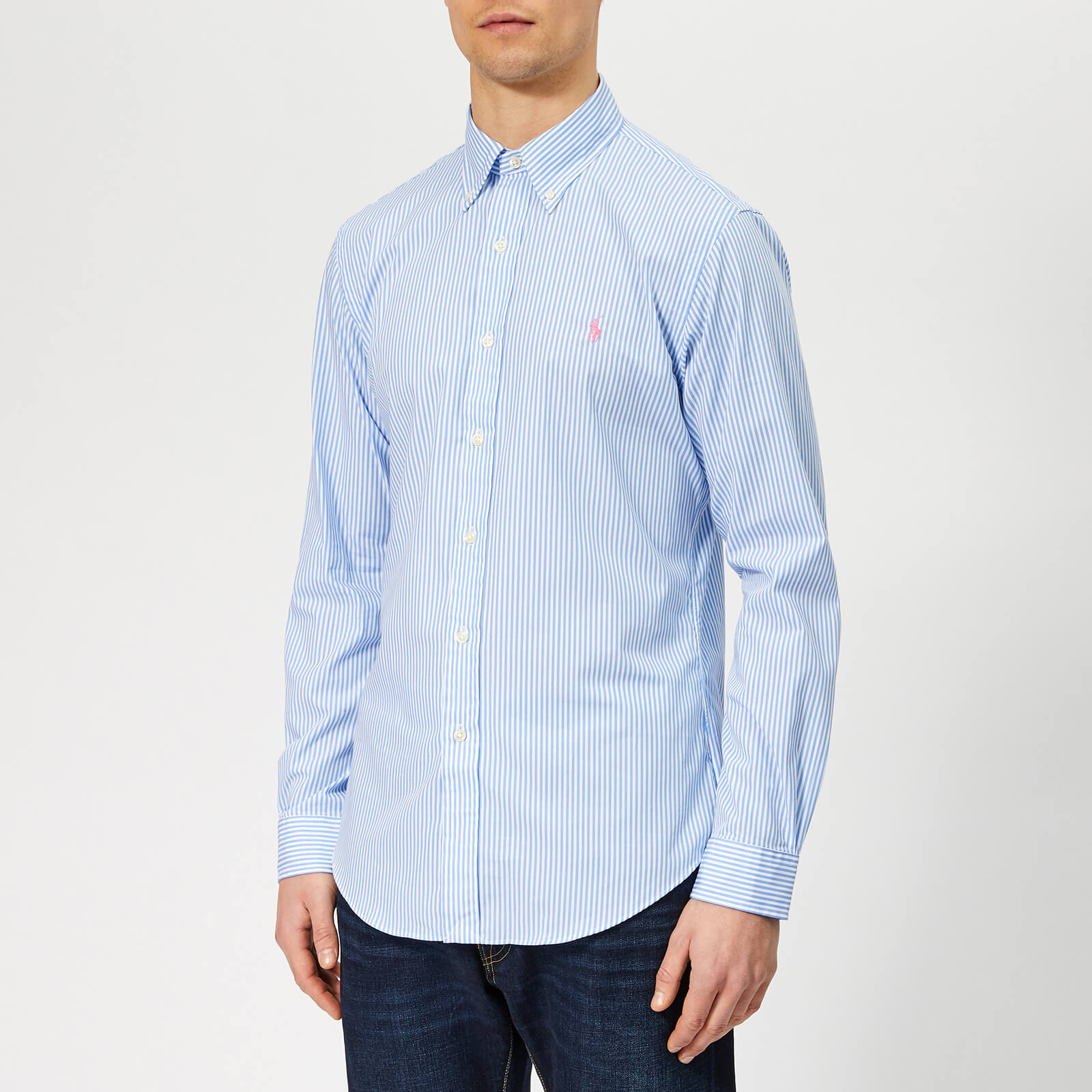 Polo Ralph Lauren Men's Slim Fit Stretch Poplin Shirt - Powder Blue ...