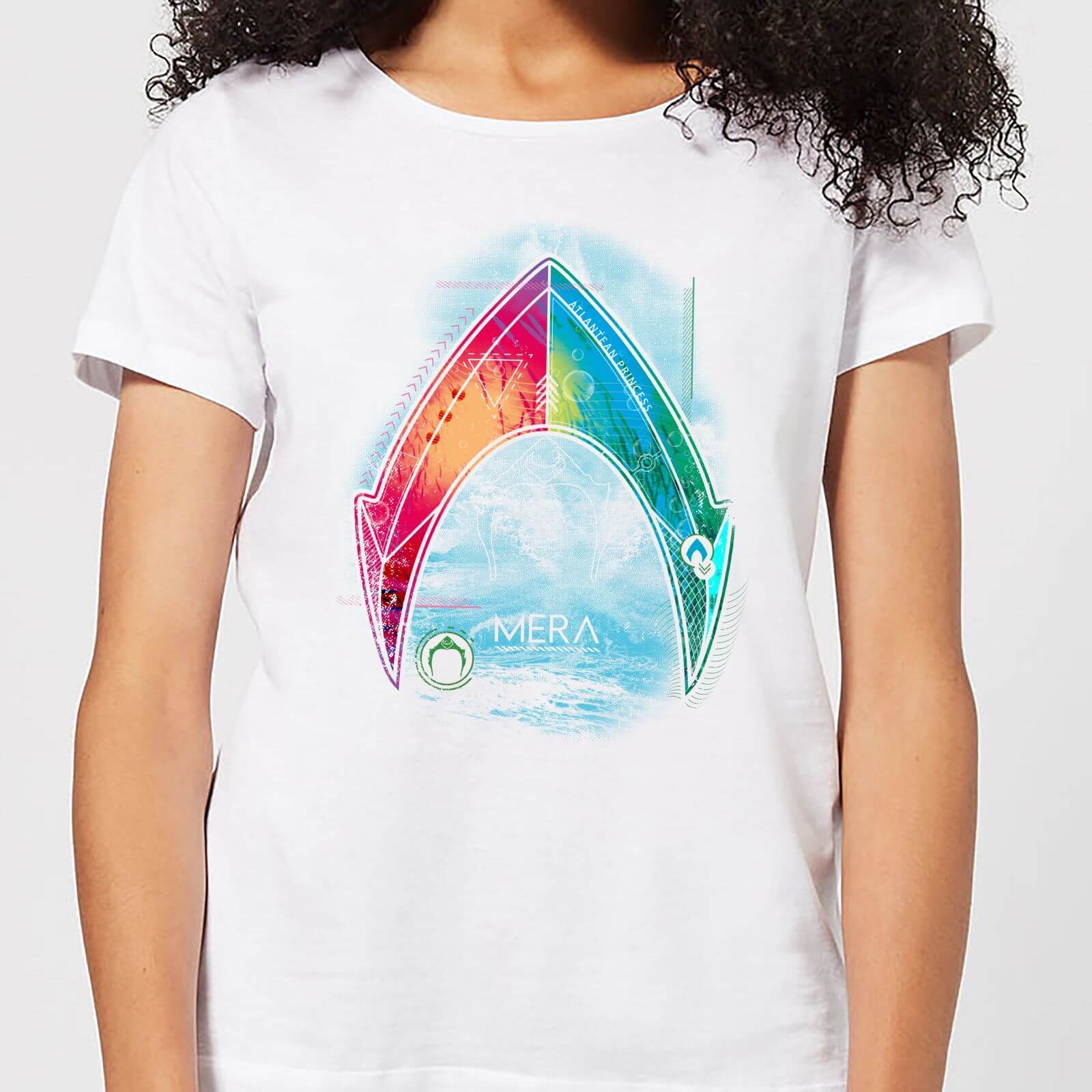 Aquaman Mera Beach Symbol dames t-shirt - Wit - XS