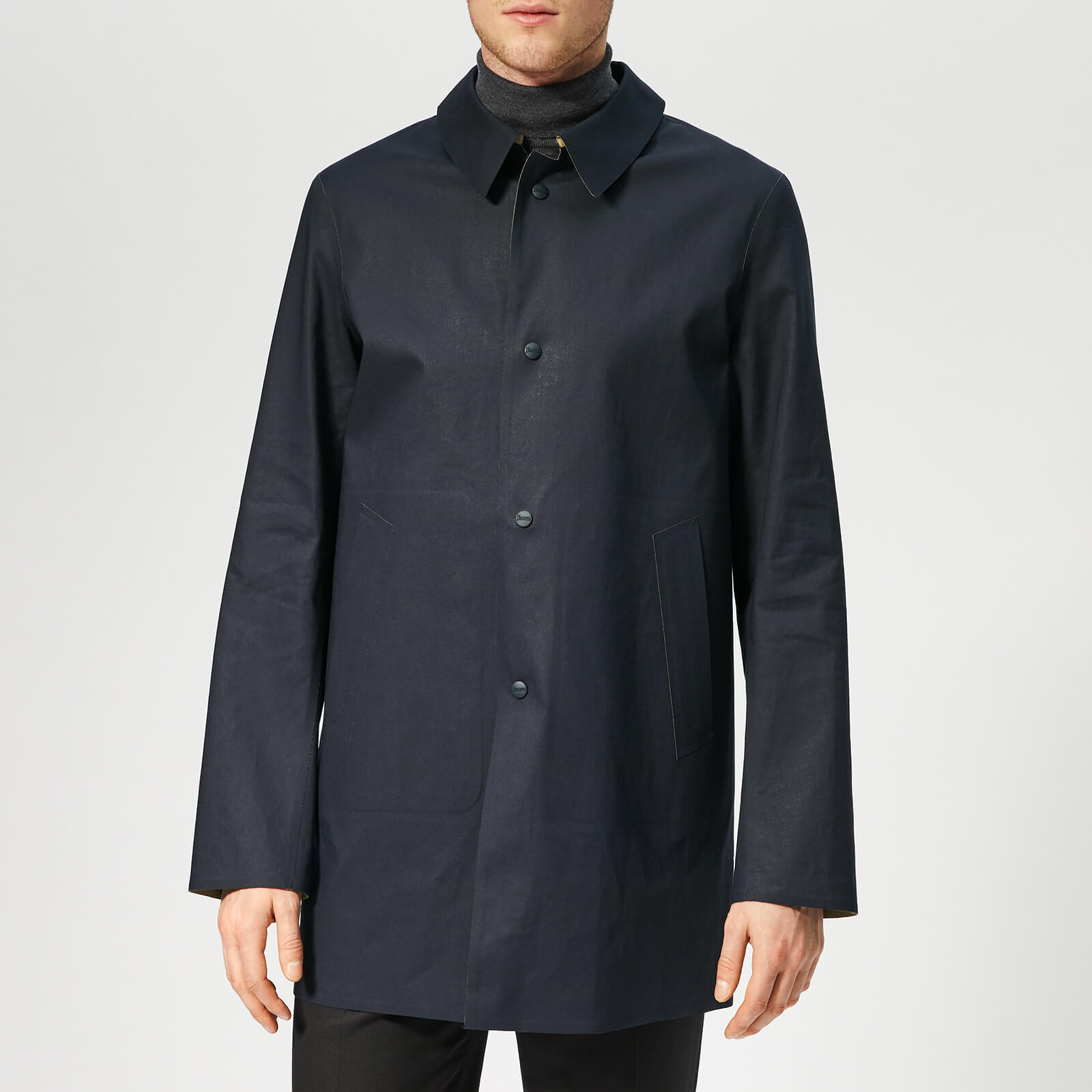 Herno Men's Reversible Car Coat - Navy/Taupe | Coggles