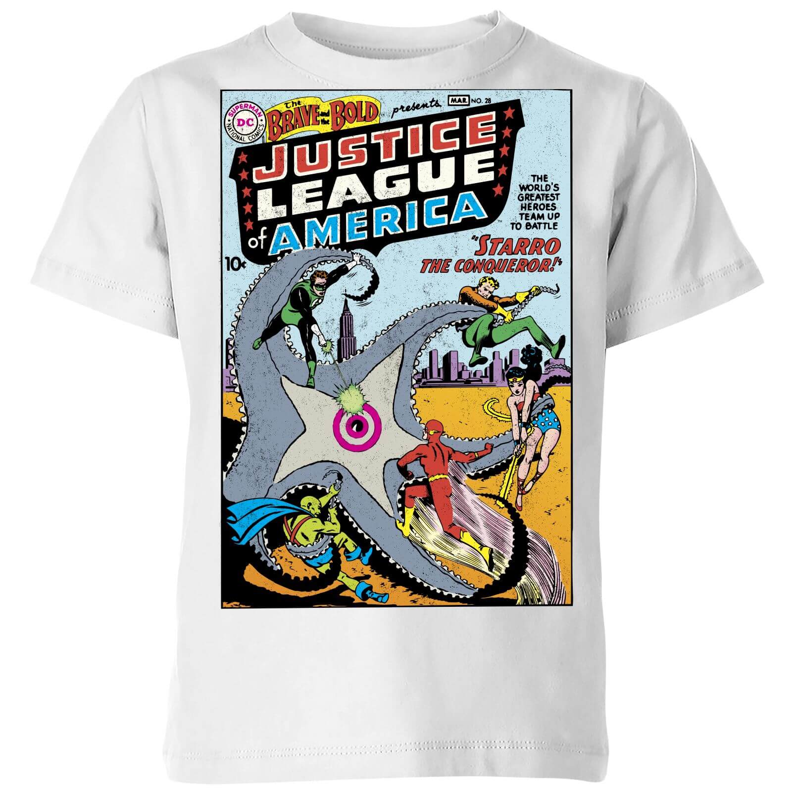 Justice League Starro The Conqueror Cover Kids' T-Shirt - White - 3-4 Years