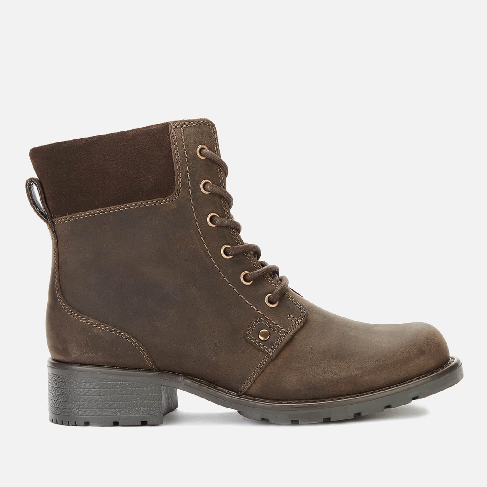 Clarks Women's Orinoco Spice Nubuck Lace Up Boots - Dark Brown - UK 3 ...