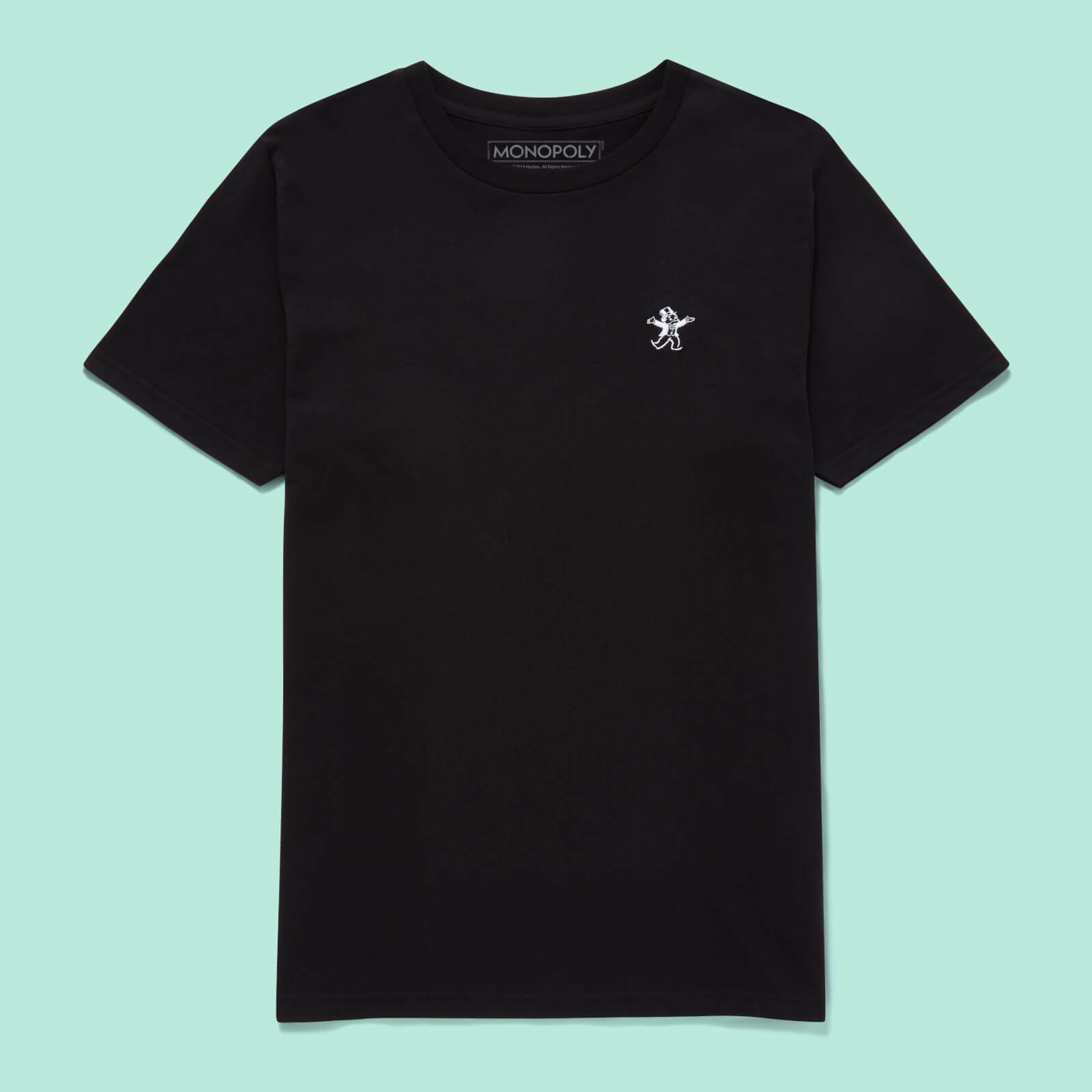 Monopoly Mr Monopoly Embroidered T-Shirt - Black - S | Zavvi UK