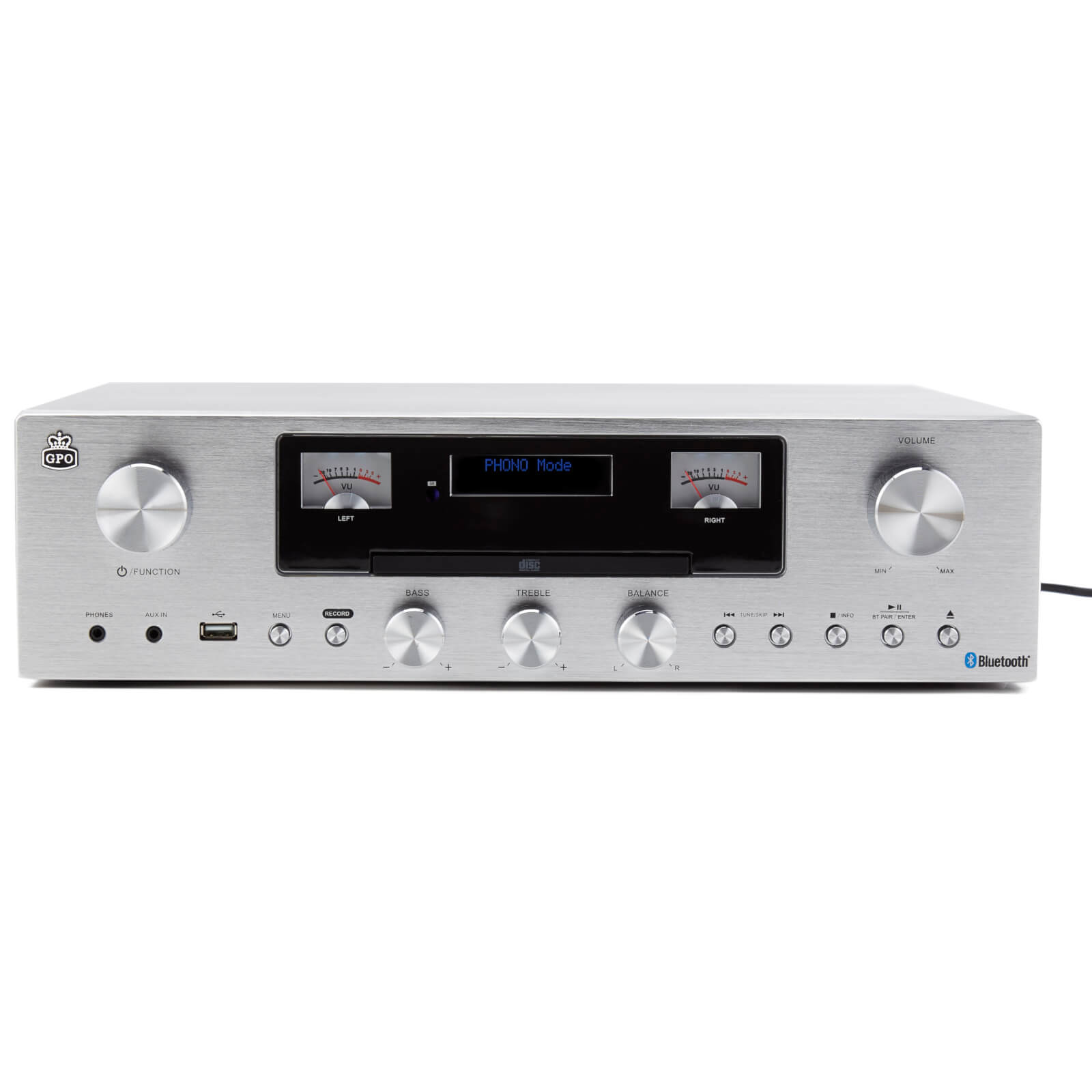 GPO PR200 Silver Amplifier | Zavvi UK