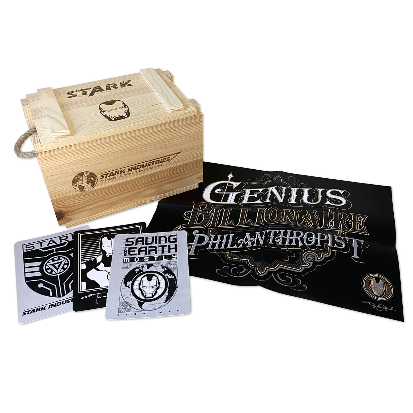 Iron Man Stark Industries Ammo Crate with Tony Stark Poster, Art Cards ...