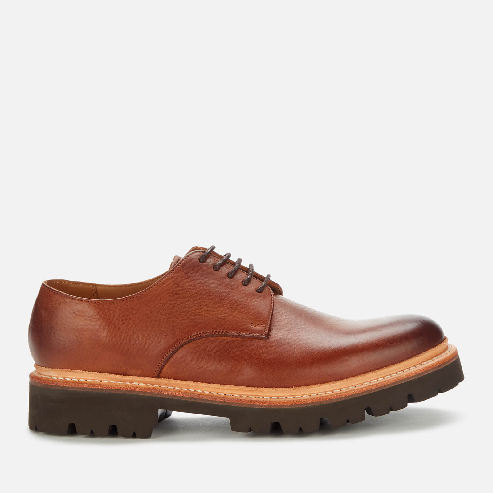 Grenson Men's Curt Leather Derby Shoes - Washed Walnut - UK 7 | Allsole