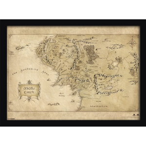 The Hobbit Middle Earth Map Framed Print (30x40) - IWOOT UK